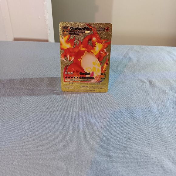 Games | Charizard V Max Claw Slash Gold Metal Charizard Pokemon Card ...